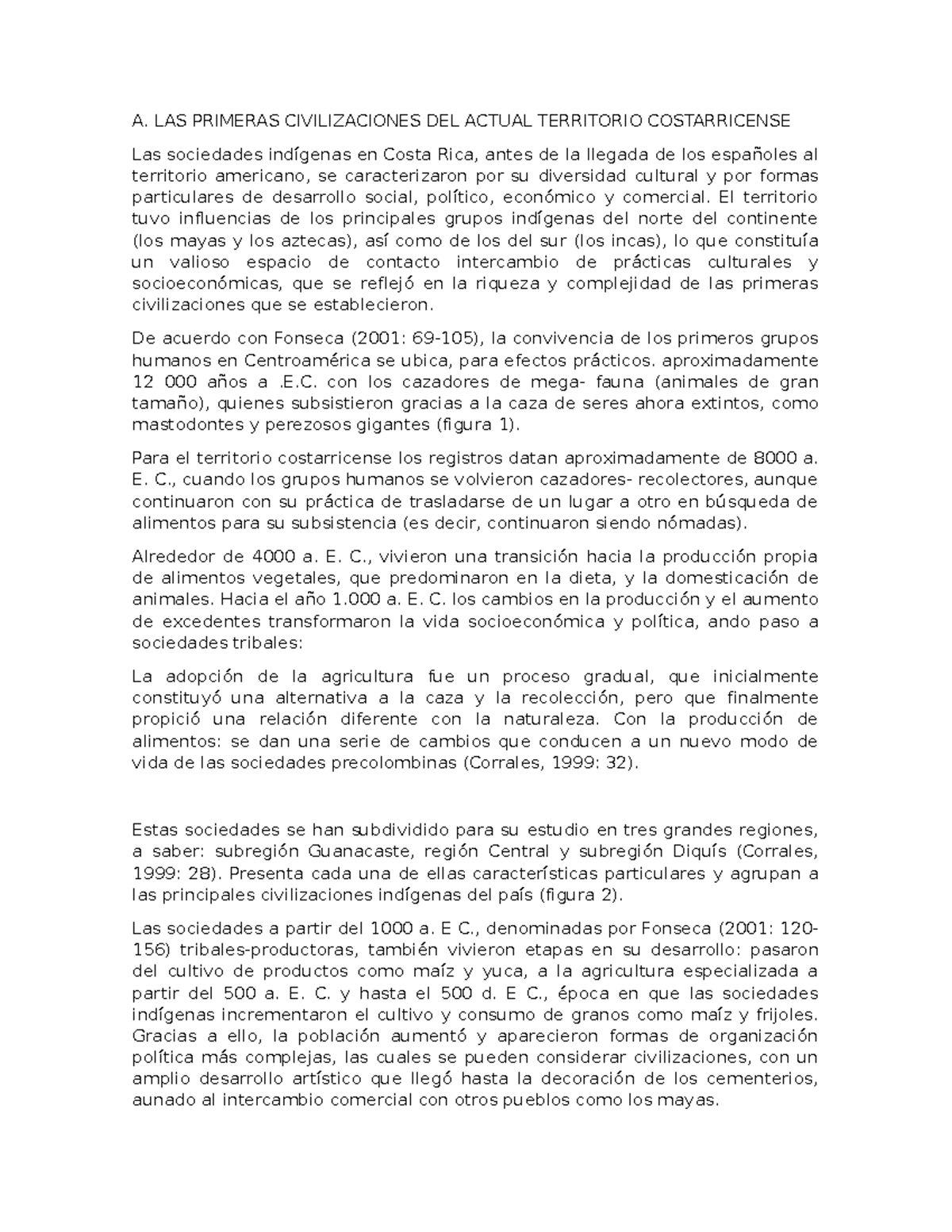 Capítulo 1: Historia de Costa Rica - Civilizaciones Indígenas y ...