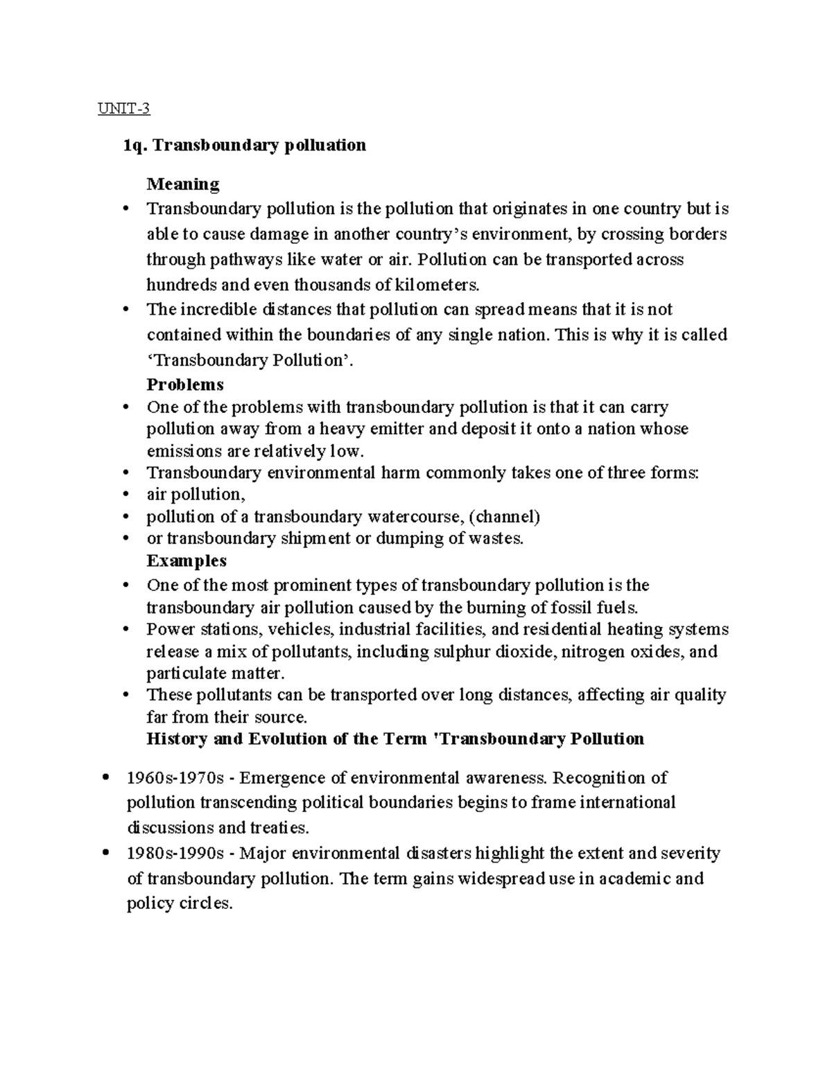 Transboundary Pollution: Impacts, Legal Framework, and Remedies - Studocu
