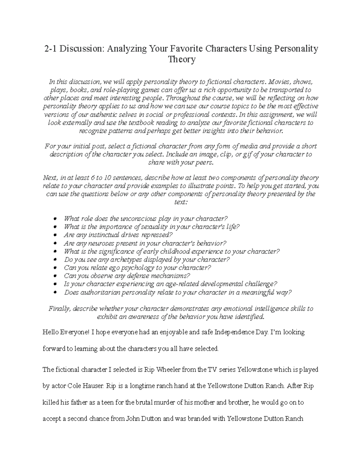 2-1 Discussion: Personality Theory Applied to Rip Wheeler's Character ...