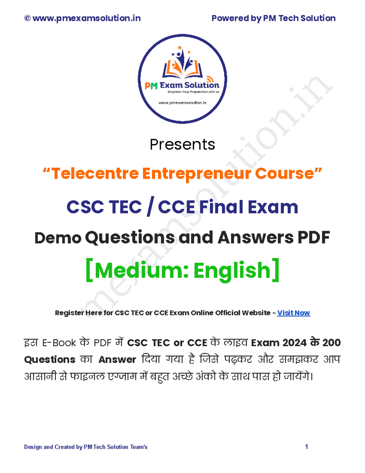 Sample-CSC-TEC-Final-Exam-Questions- English - © pmexamsolution © pmexamsolution Powered by PM ...