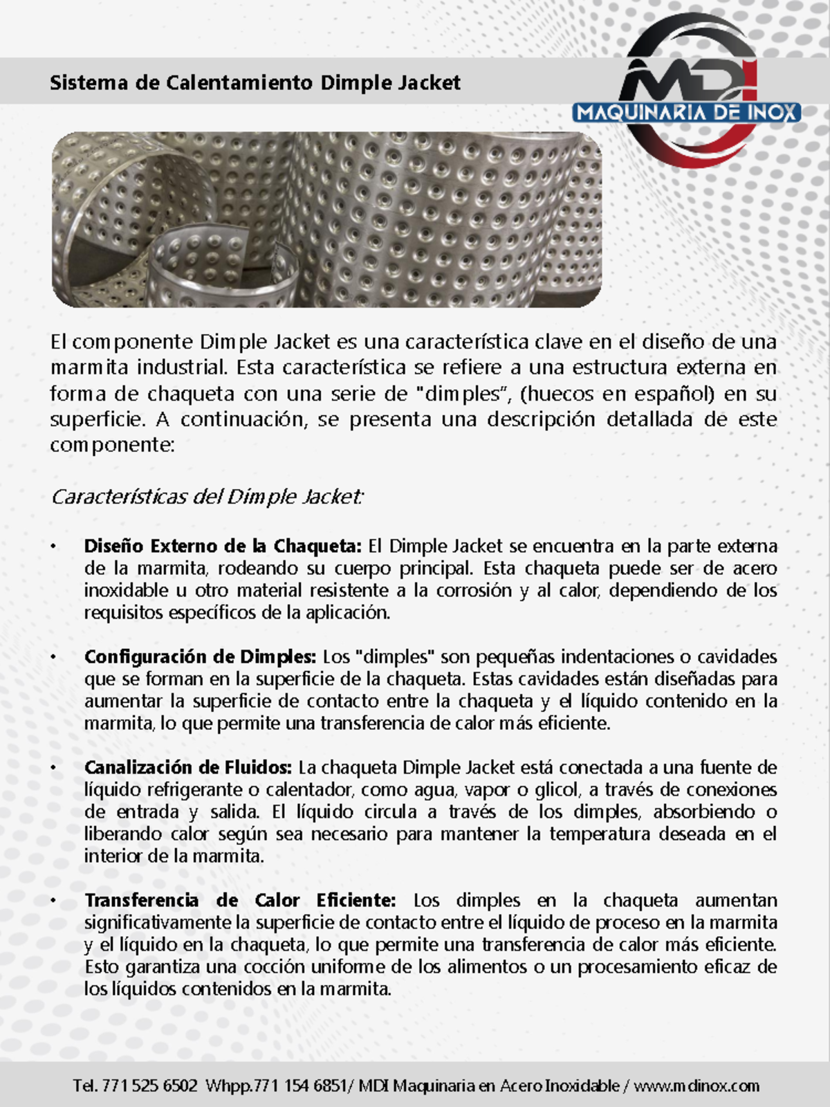 Estudio sobre el Dimple Jacket en Marmitas Industriales - Studocu