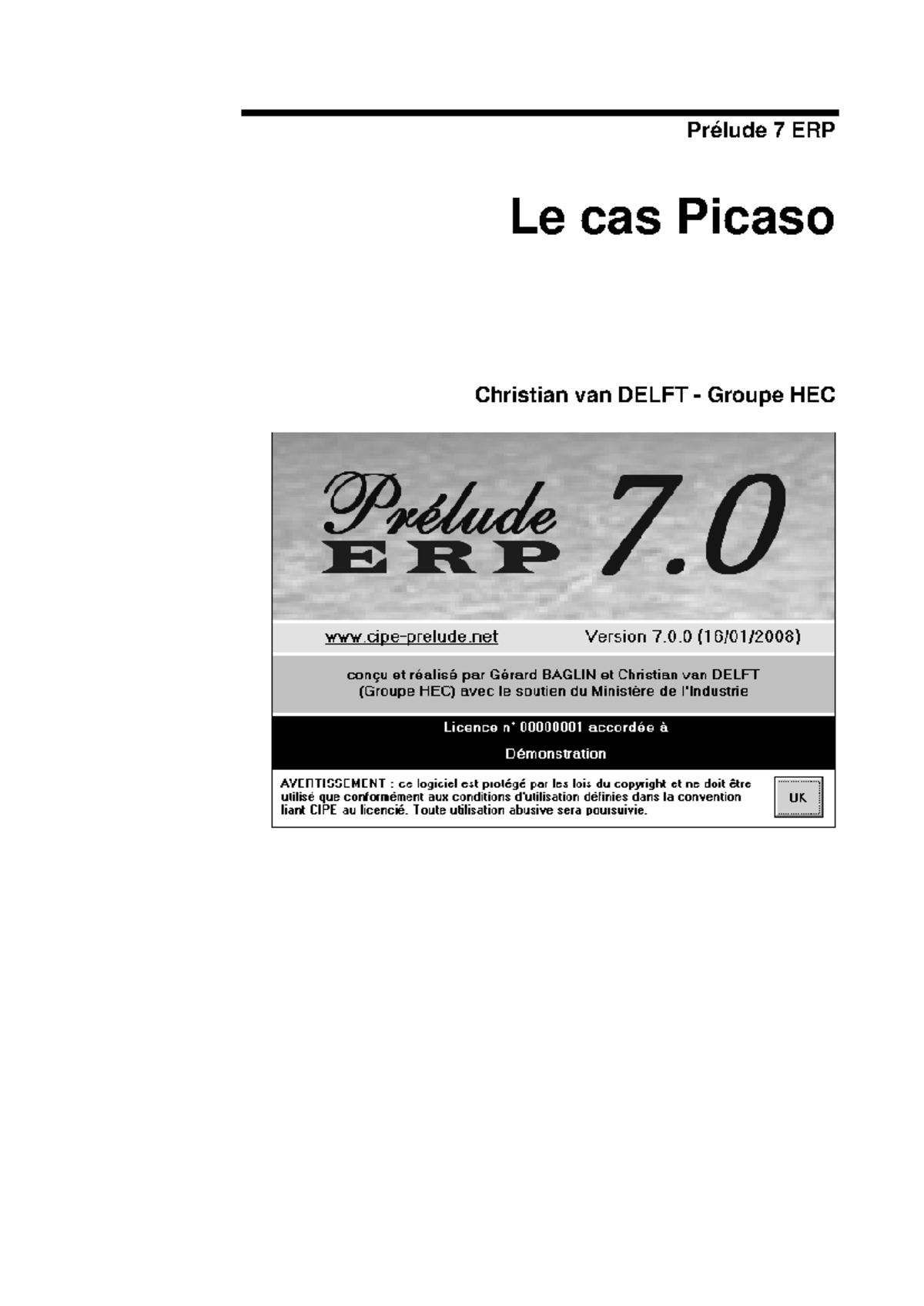 Prélude 7 ERP - Cas Picaso: Introduction et Objectifs Pédagogiques ...