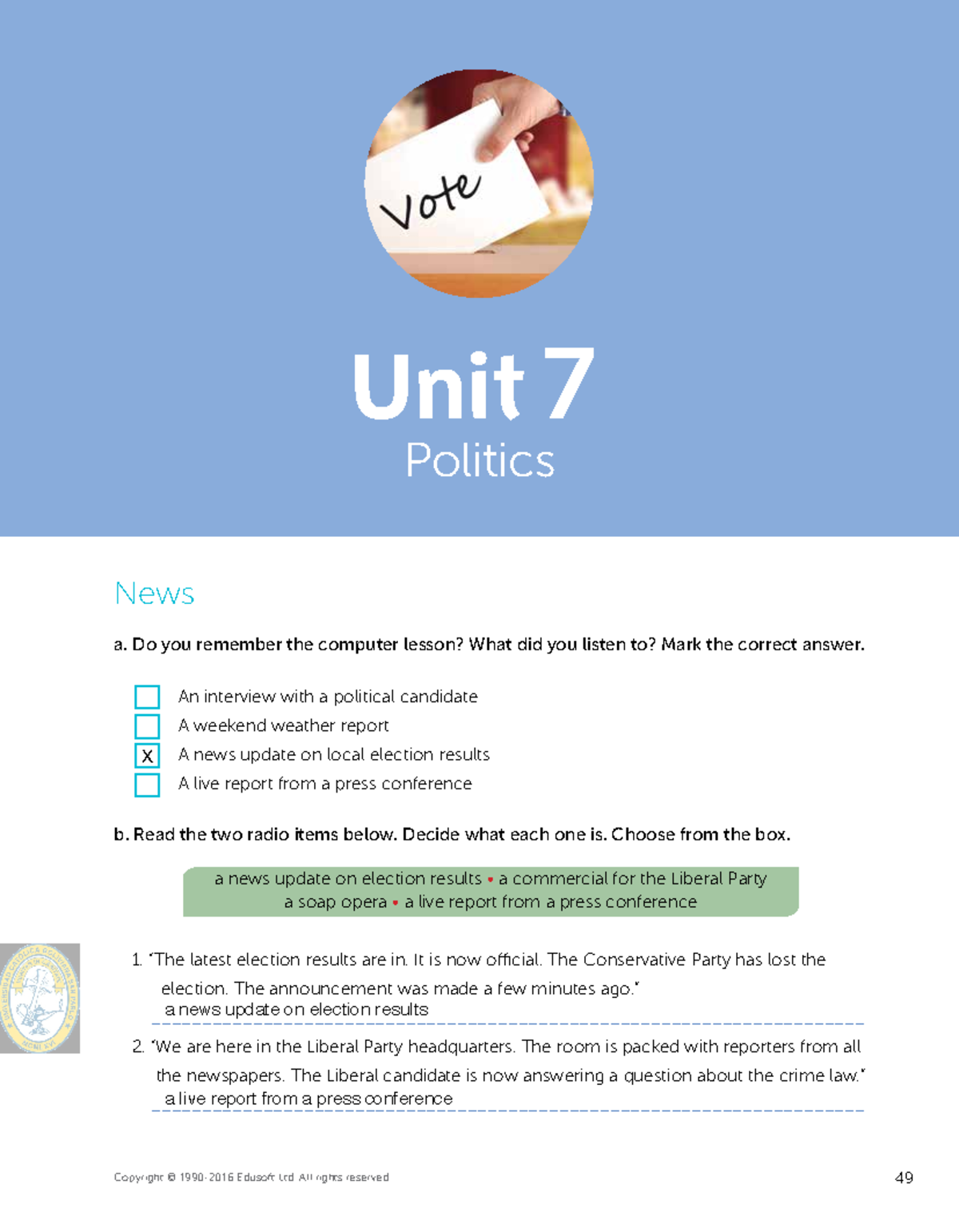 UNIT 7: News Reports and Election Analysis - Studocu