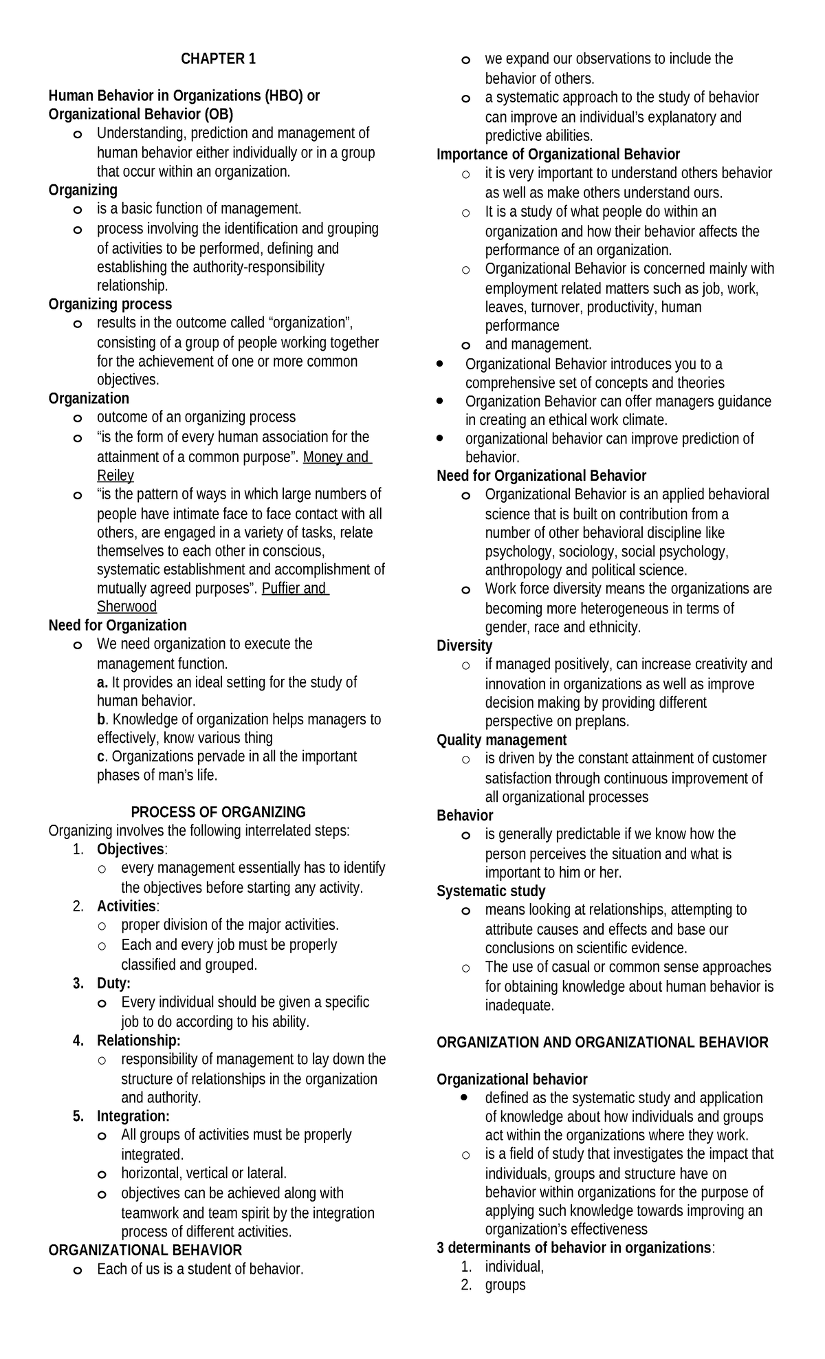 HBO- Chapter 1: Fundamentals of Human Behavior in Organizations - Studocu