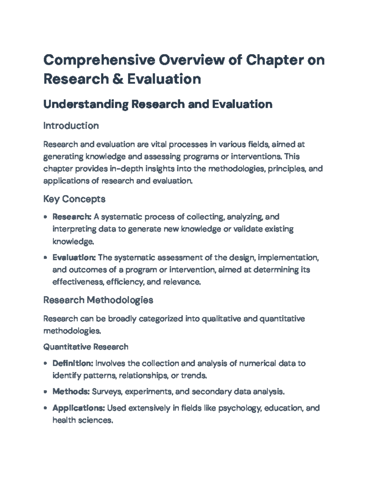 Research & Evaluation Methodologies: An In-Depth Chapter Overview ...