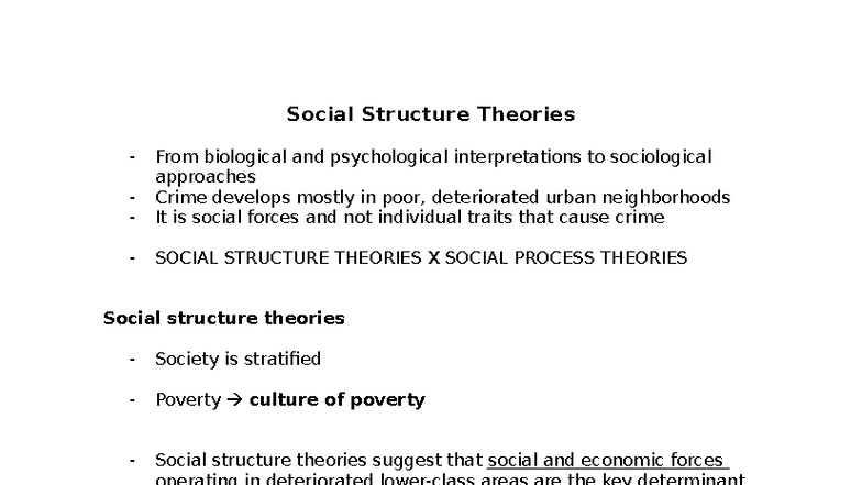 Social Structure Theories: Understanding Crime through Sociological ...