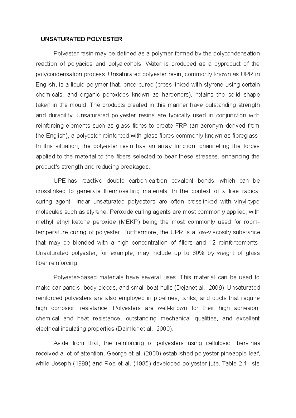 UPE: Overview of Unsaturated Polyester Resins and Their Applications ...