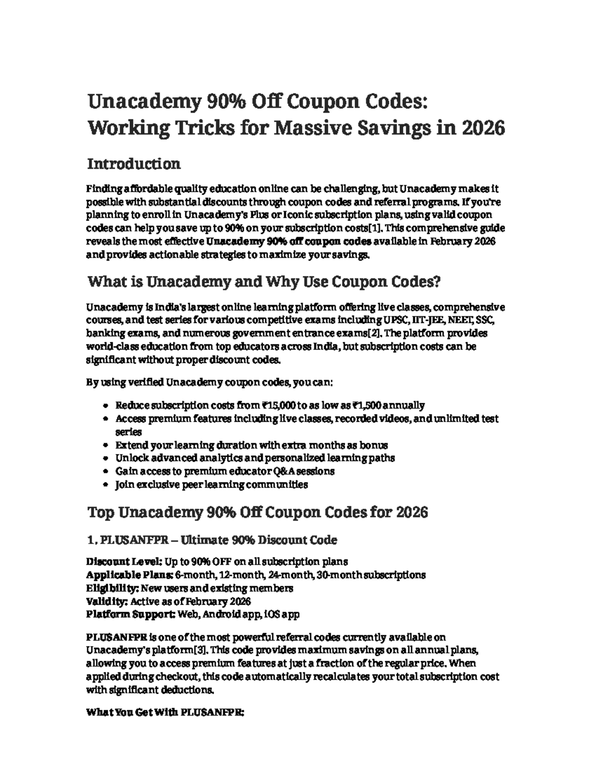 Unacademy 90% Off Coupon Codes: Maximize Your Savings in 2026 - Studocu