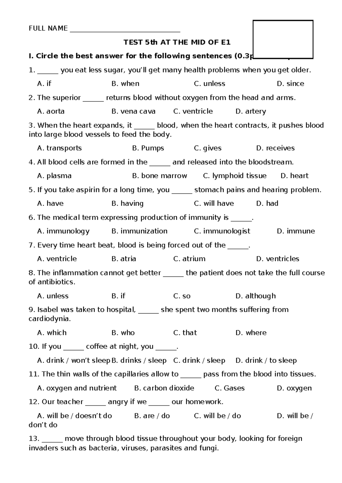 ENG 1 TEST Sample - Midterm Exam Questions and Answers - Studocu
