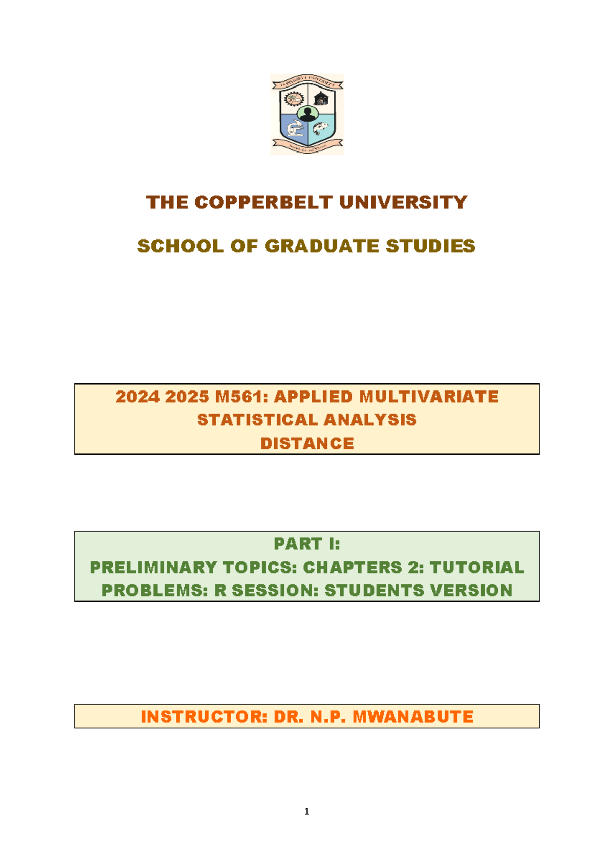 2025 M561 Distance CHAP 2 R Session Students Version - THE COPPERBELT ...