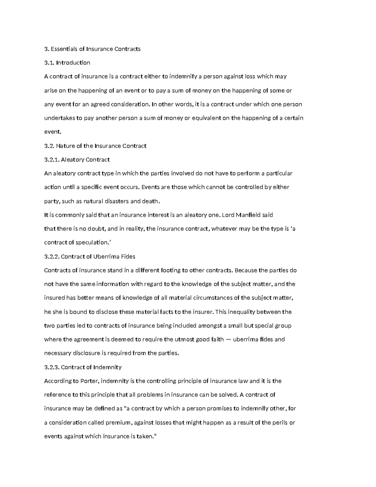 Insurance Law: Essentials of the Insurance Contract Explained - Studocu