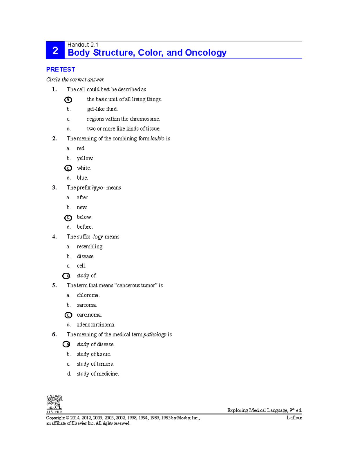 Body Structure, Color, and Oncology: HPRS1206 Chapter 2 Notes - Studocu