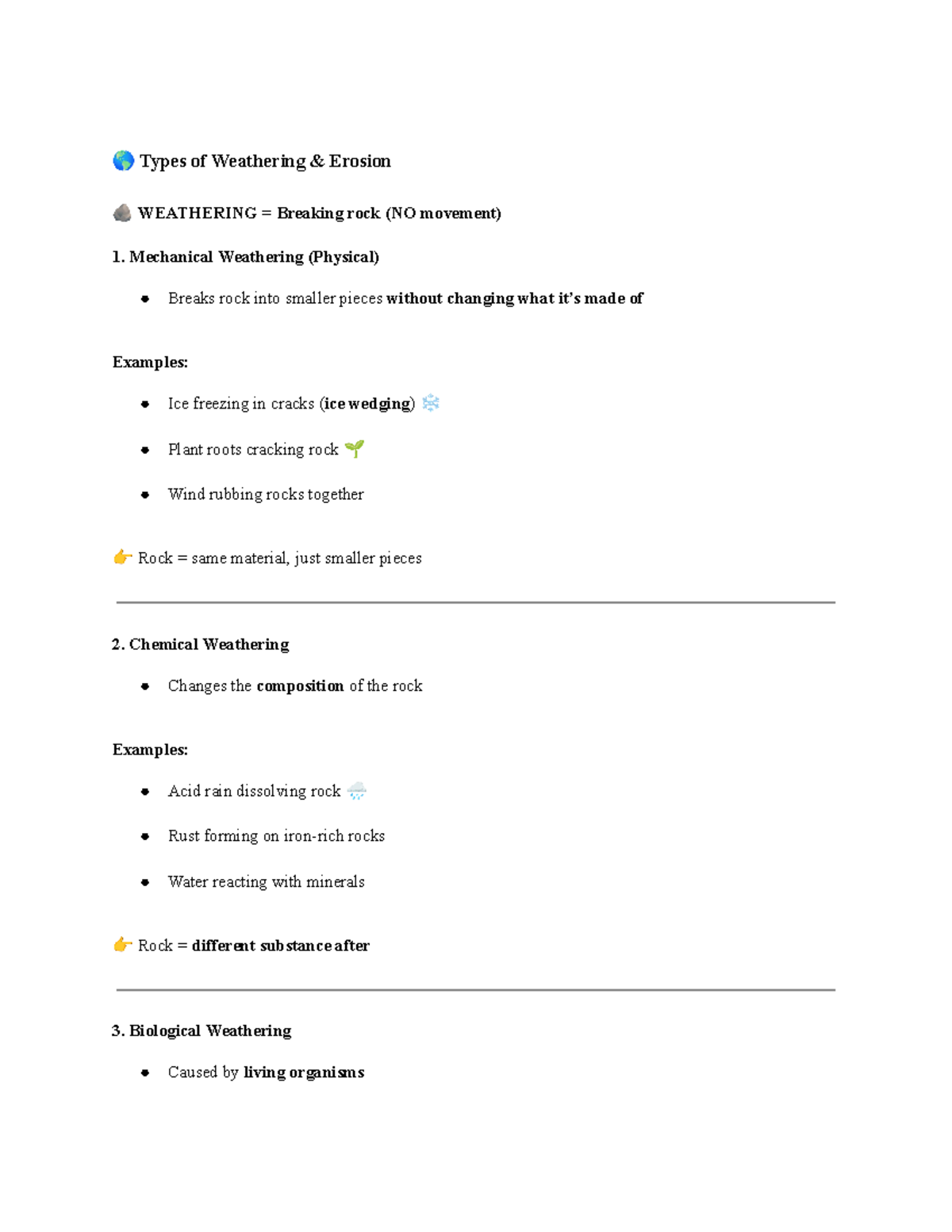 Types of Weathering & Erosion: A Comprehensive Guide EOG - Studocu