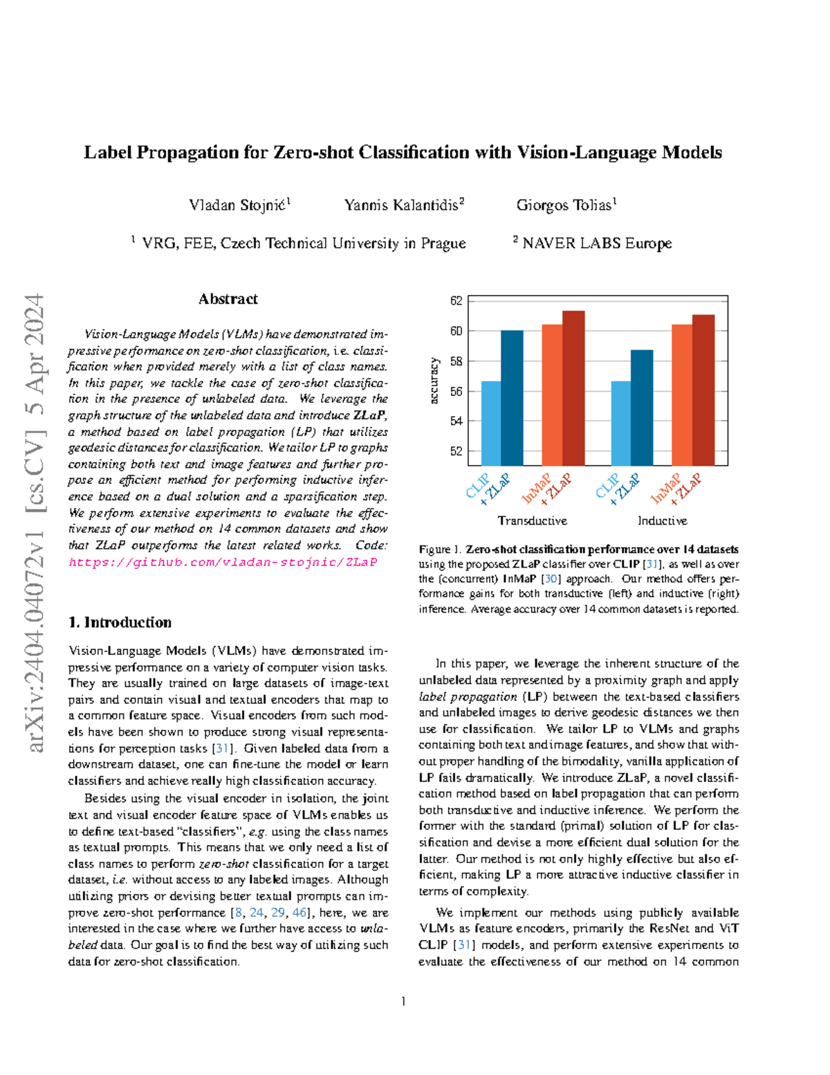 Label Propagation for Zero-shot Classification with VLMs: ZLaP Method ...