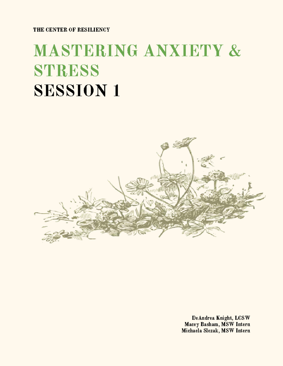 Anxiety Session 1: Understanding and Managing Anxiety Techniques - Studocu