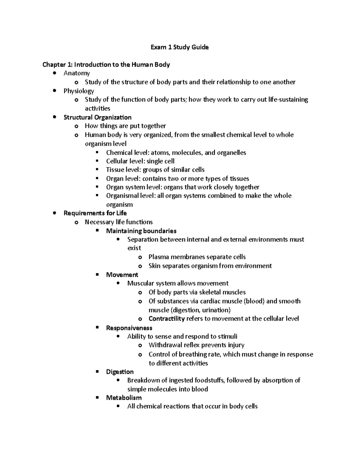 Exam 1 Study Guide - Exam 1 Study Guide Chapter 1: Introduction to the ...