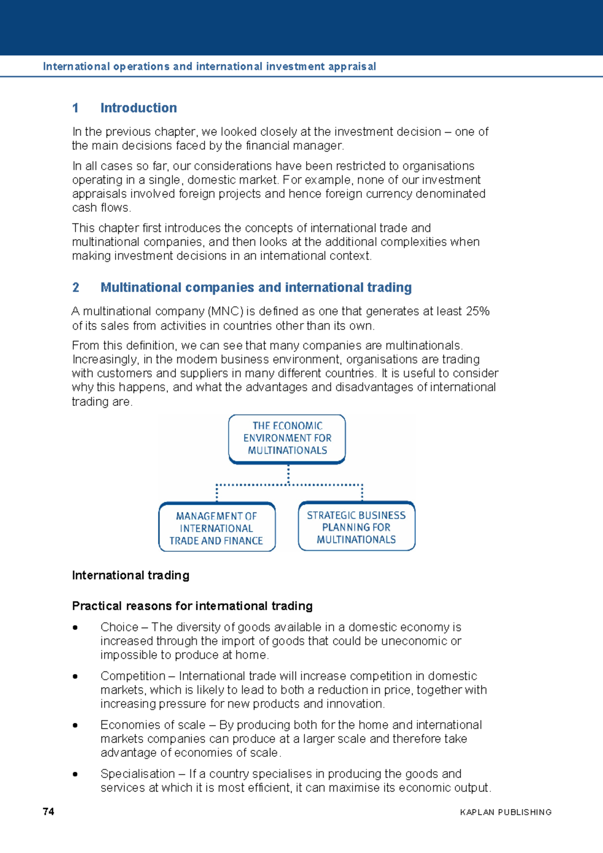 International Operations & Investment Appraisal: Chapter 3 Overview ...