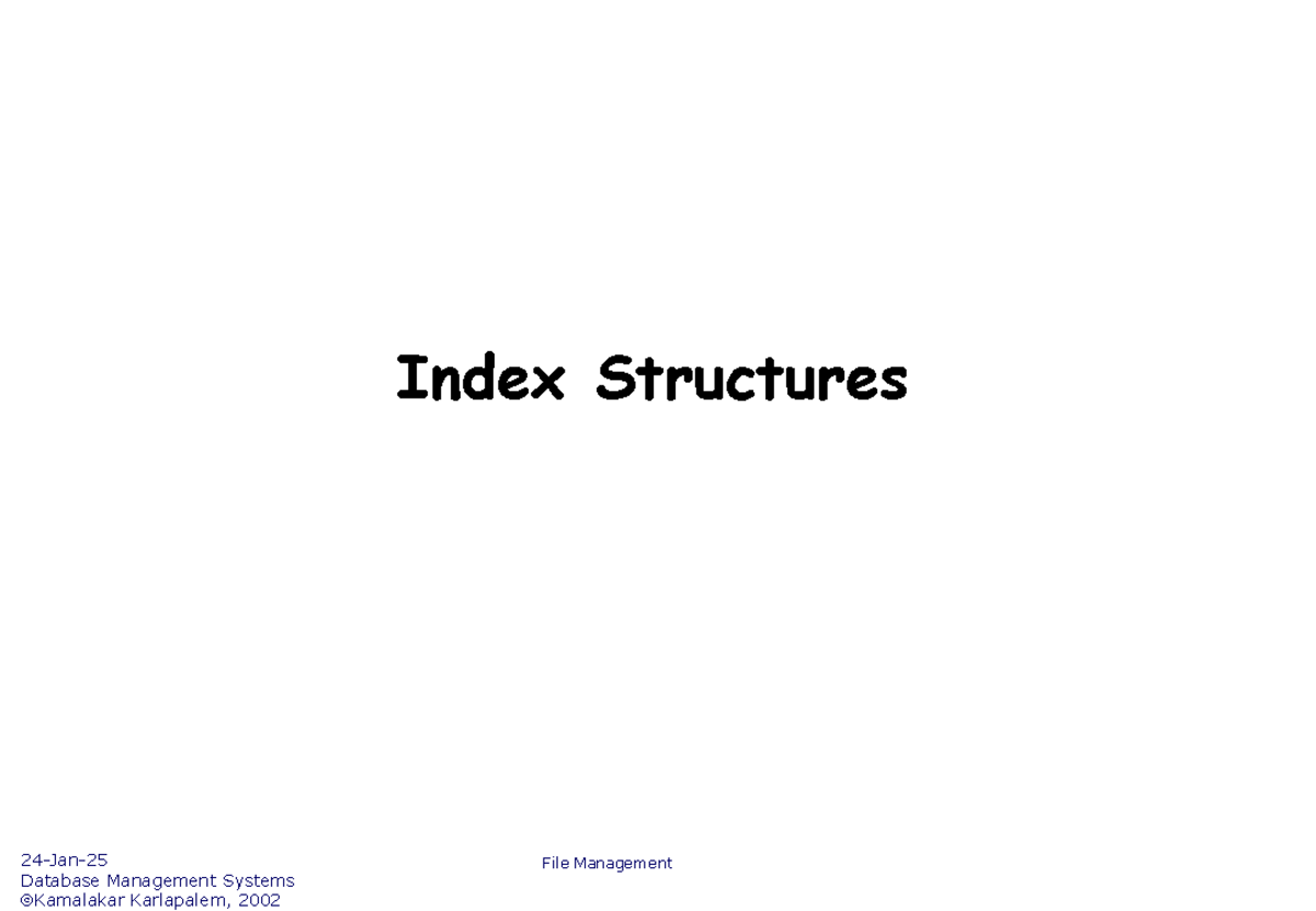 Database Management Systems (DBMS) - Indexing Techniques Overview - Studocu