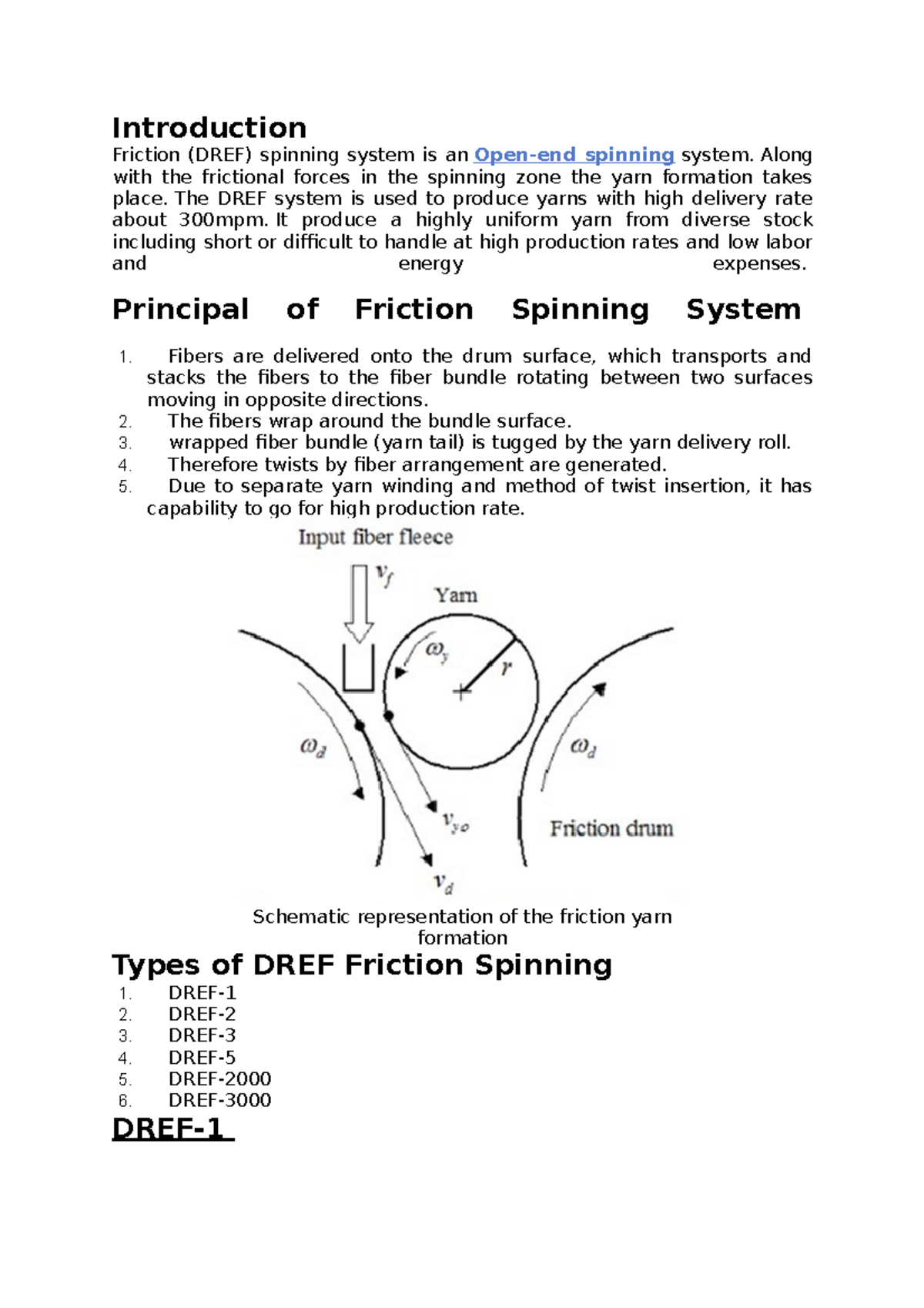 Friction Spinning - Yarn Manufacturing II - Lecture Notes - Studocu