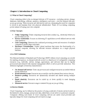 Chapter 1 - Chapter 1: Introduction to Cloud Computing 1 What is Cloud ...