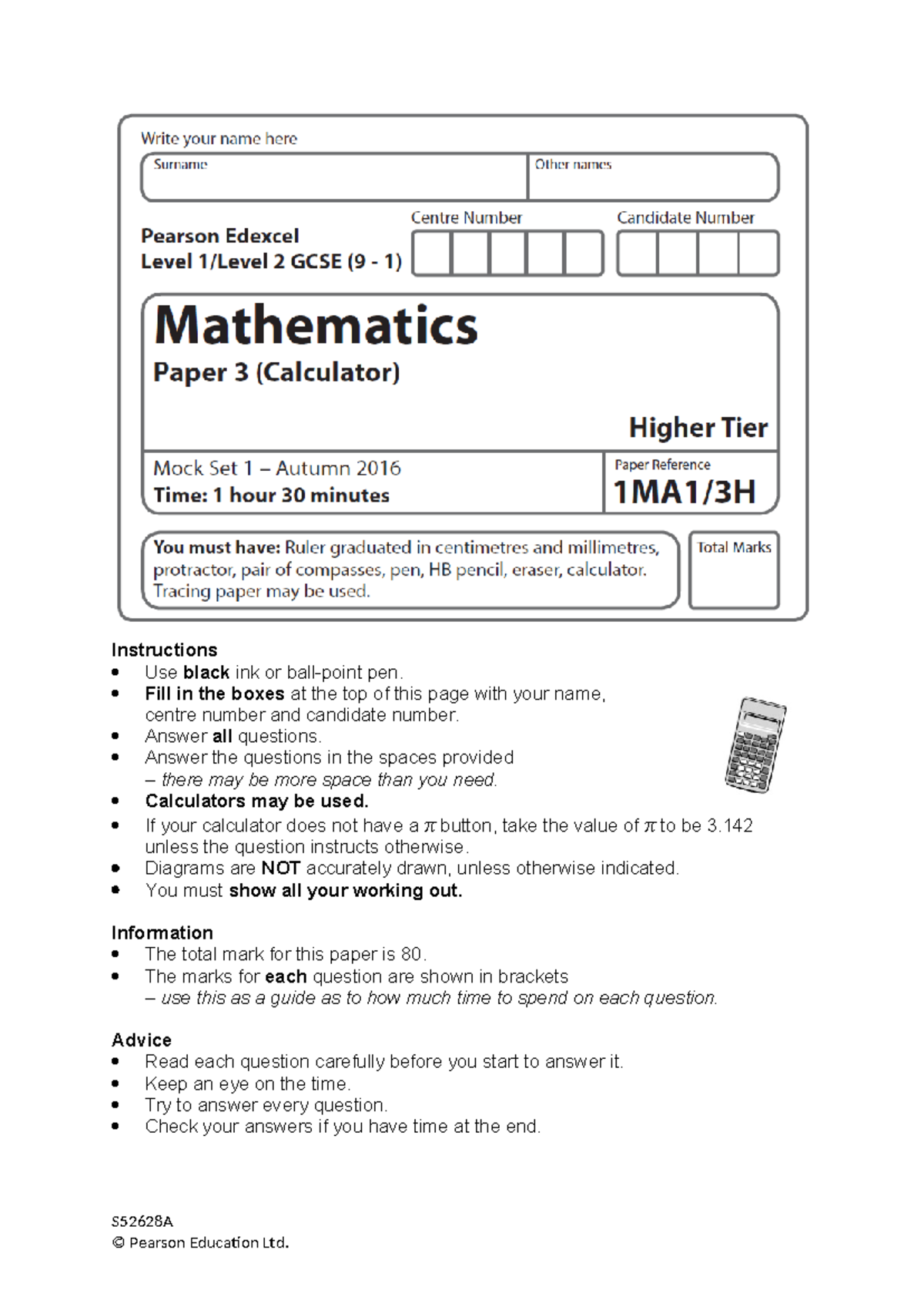 17750 11b-Mock-papers-set-1-Paper-3H-1 - Instructions Use black ink or ...