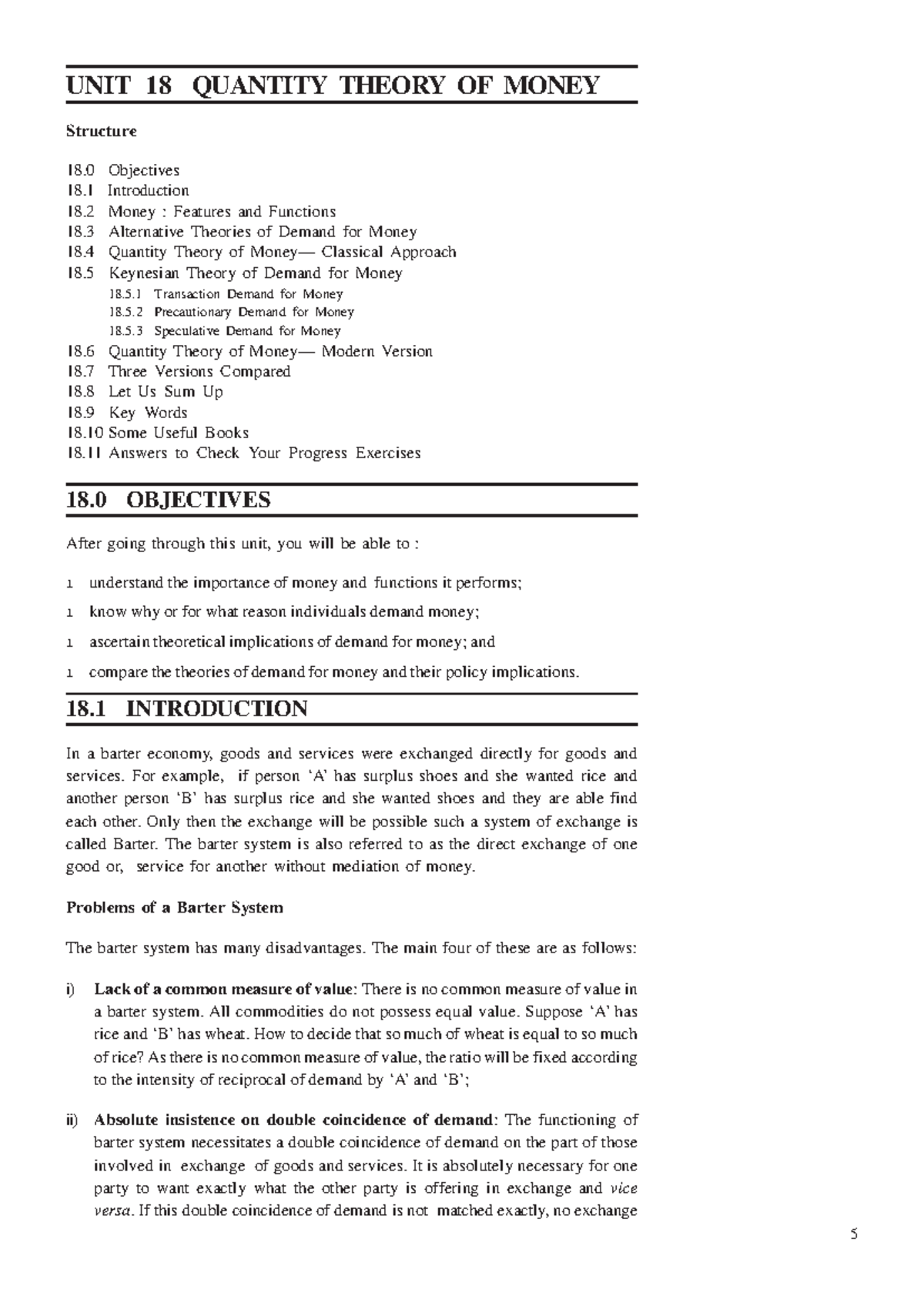 Unit-2 Quantity Theory of Money: Classical and Keynesian Perspectives ...