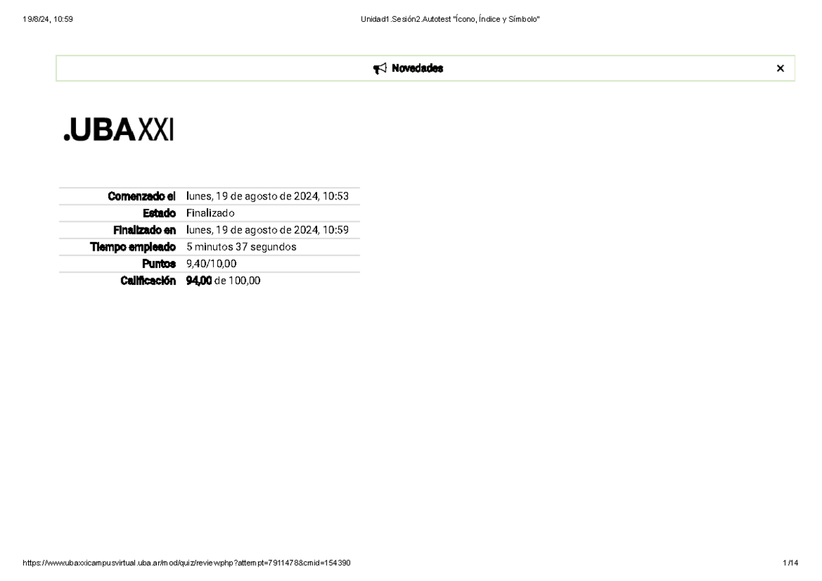 Unidad 1.Sesión 2.Autotest Ícono, Índice y Símbolo - Novedades ...