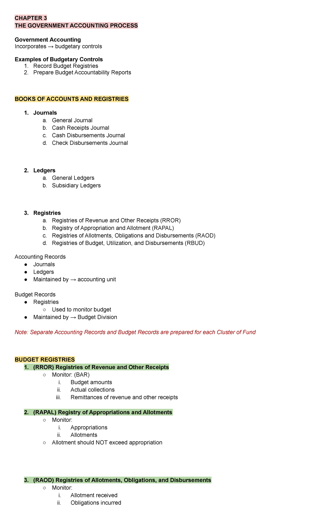 Government Accounting - Chapter 3 - CHAPTER 3 THE GOVERNMENT ACCOUNTING ...