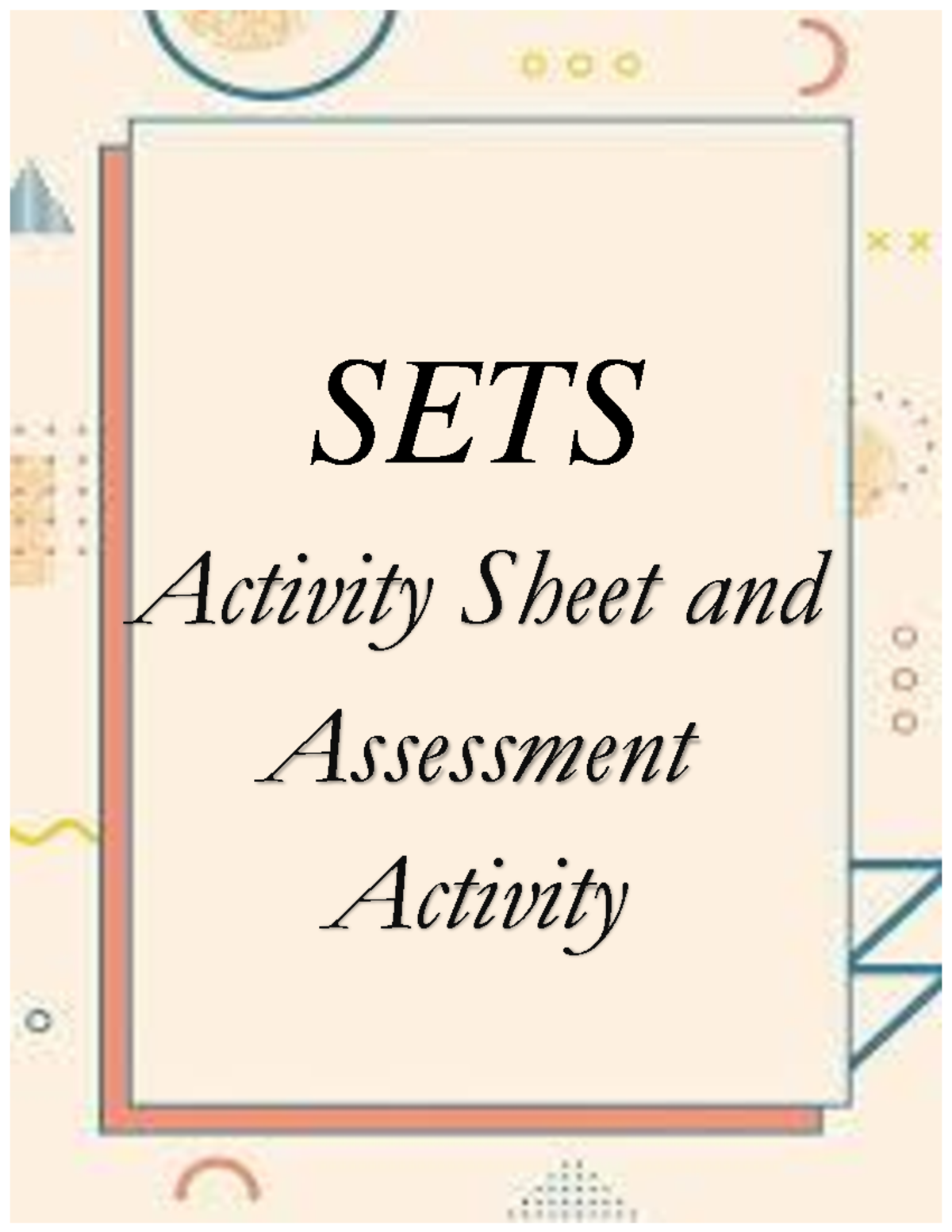 Numeracy skills assessment - SETS Activity Sheet and Assessment ...