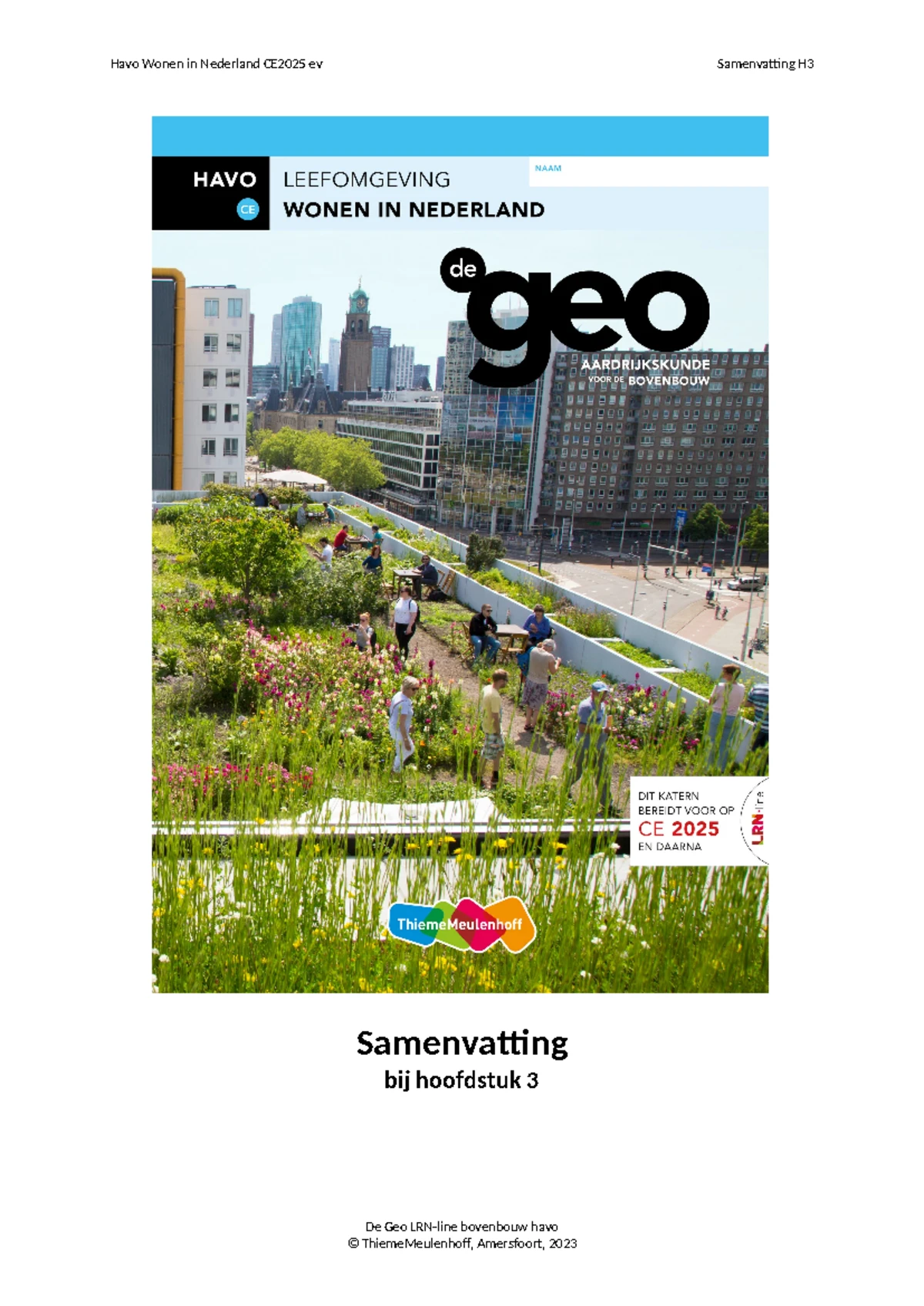 Ak Hoofdstuk 1-4 Wonen in NL: Rivieren, Menselijke Ingrijp en ...