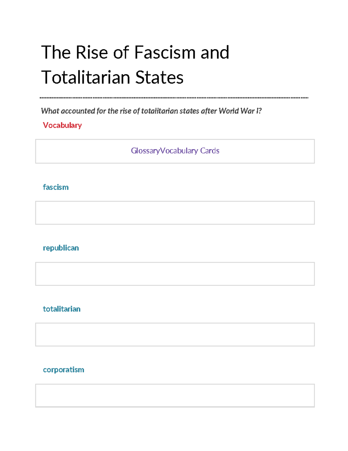 The Rise of Totalitarian Regimes: Fascism and Nazism Explored (HIST 101 ...