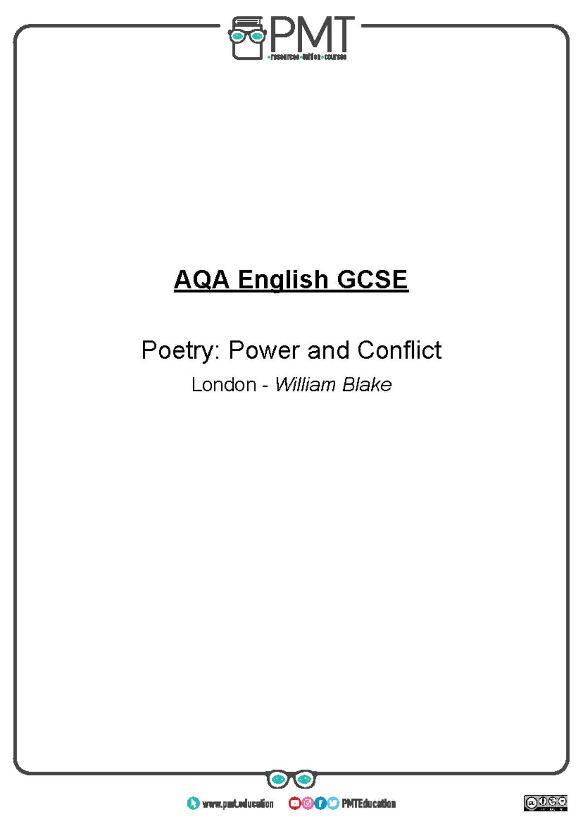 AQA English GCSE Poetry: London by William Blake - Summary & Analysis ...