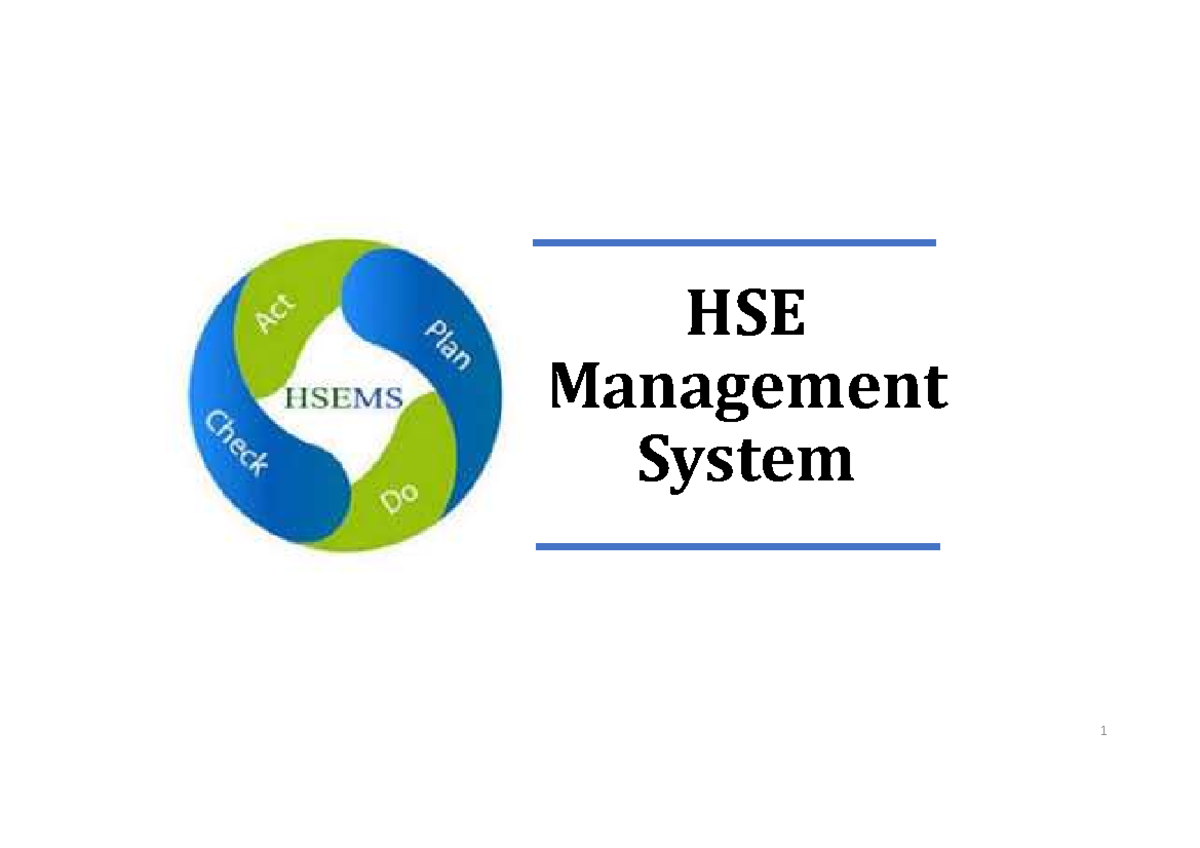HSE 01 - HSE Management System Manual Training Module V5 (2019) - Studocu