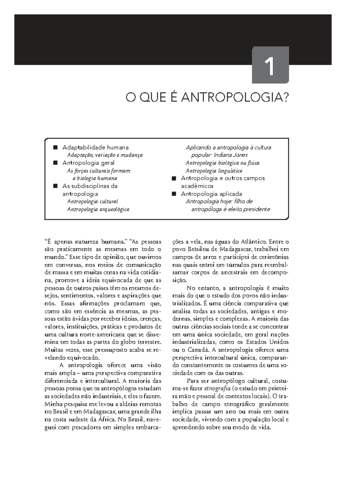 O QUE É ANTROPOLOGIA? - Estudo da Adaptabilidade Humana e ...