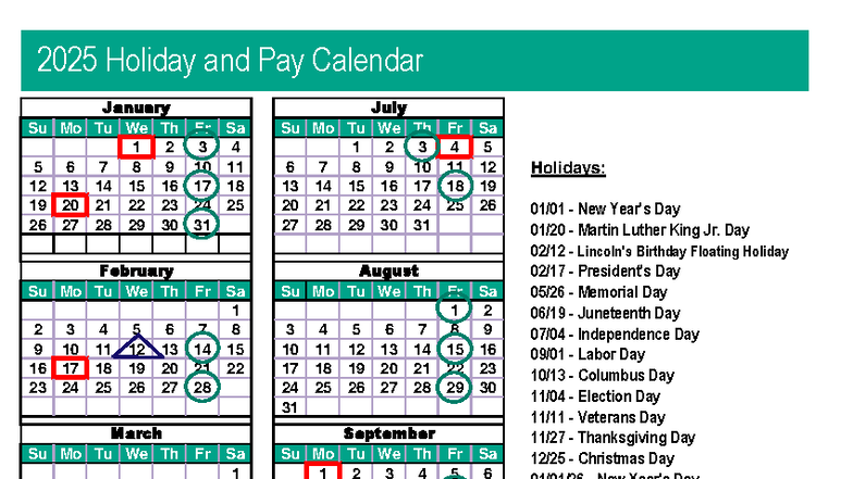 2025 Holiday & Pay Calendar: Key Dates & Observances - Studocu