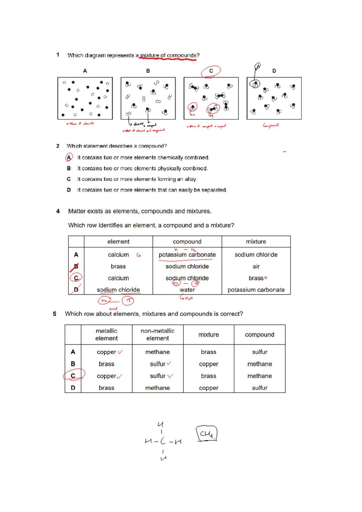 Chapter 2 Past Paper Questions on Elements, Compounds, and Isotopes ...