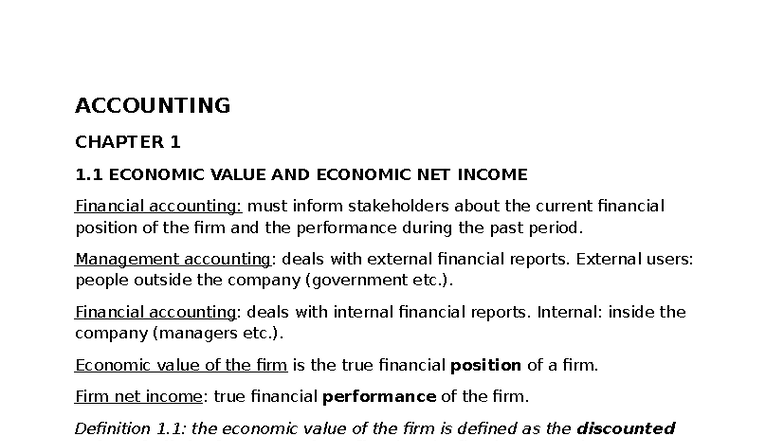 ACCOUNTING 101: CHAPTER 1-6 SUMMARY NOTES - Studeersnel