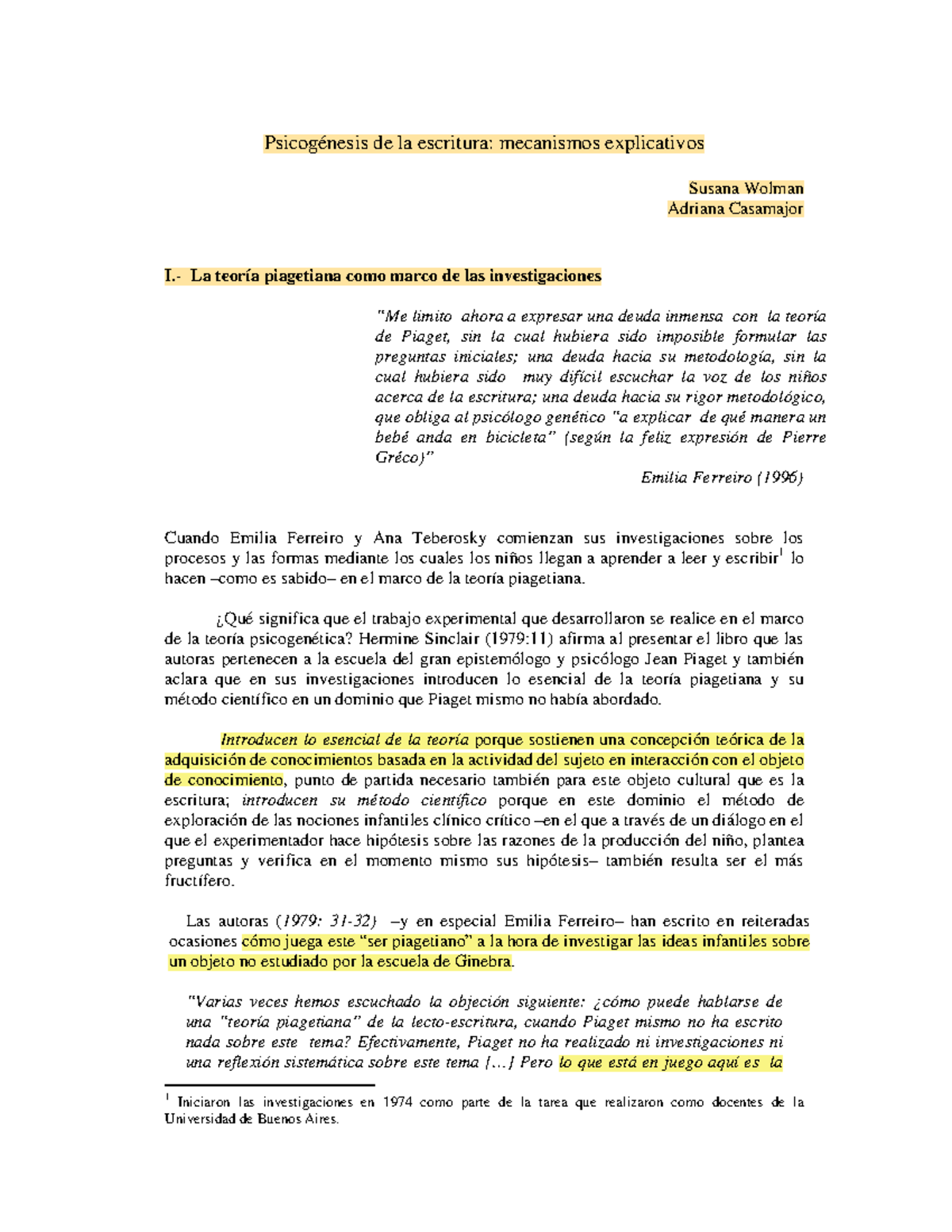 Psicogénesis de la Escritura: Mecanismos Explicativos según Piaget ...