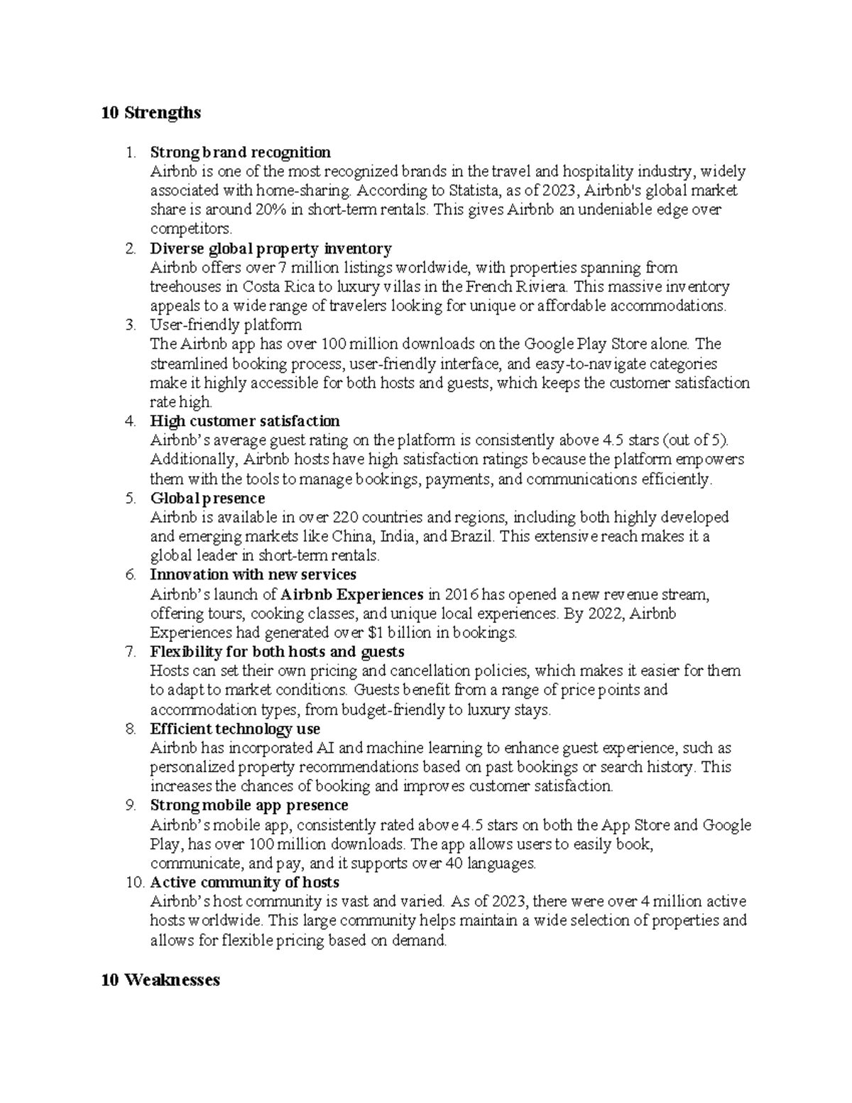 Airbnb SWOT Analysis and Competitive Profile Matrix (CPM) - LFE 2023 ...