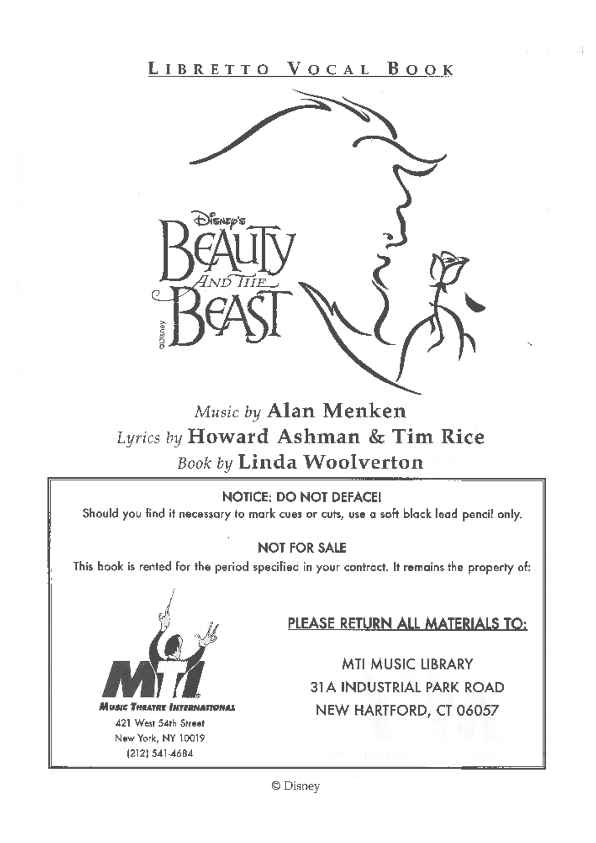 Beauty and the Beast Final Exam Libretto Vocal Book - Studocu