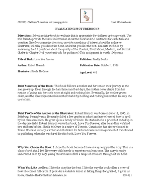 [Solved] For this assignment you will choose 3 multicultural childrens ...