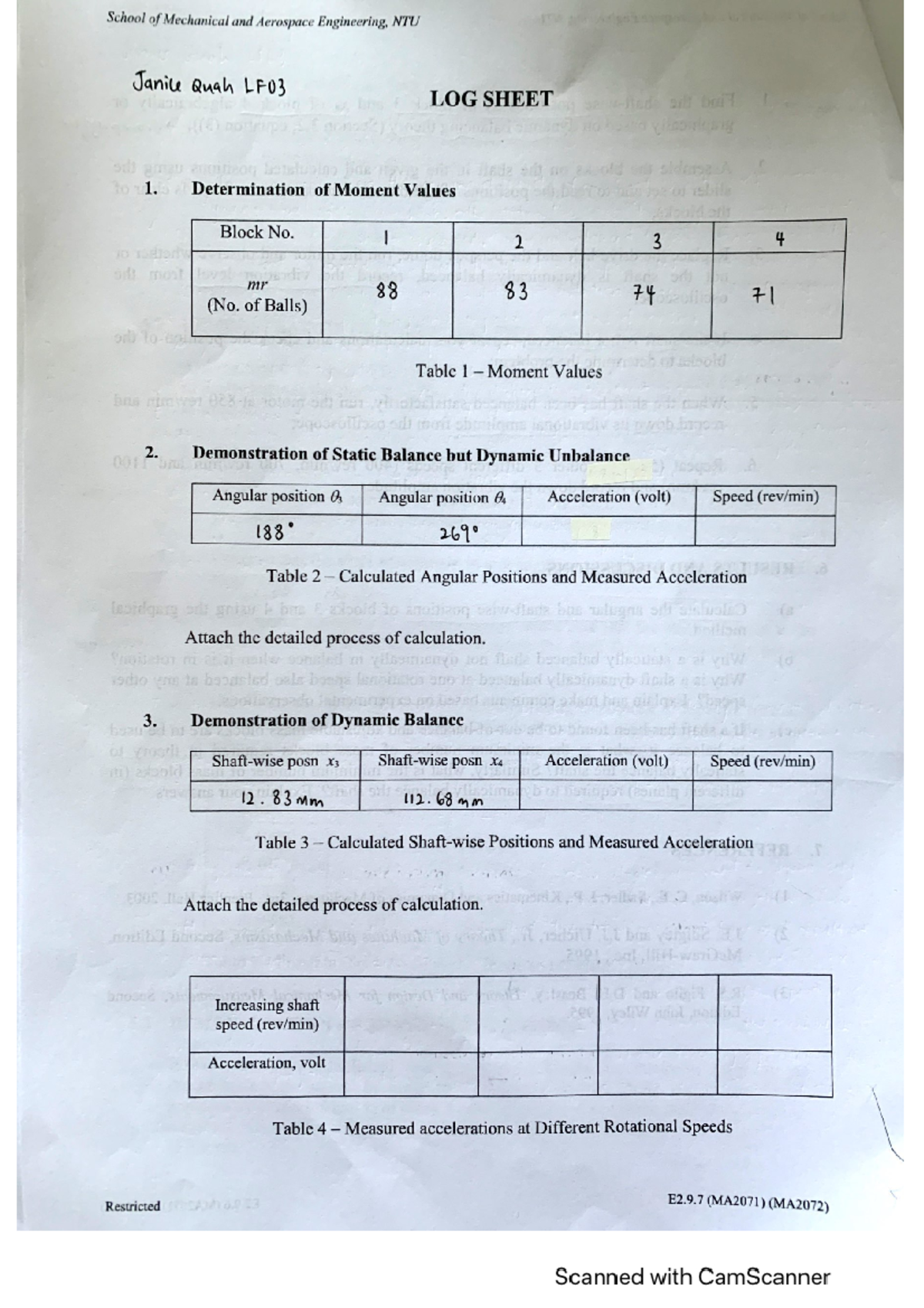 E2.9 Lab Notes and Data Sheet for Experiments - Studocu
