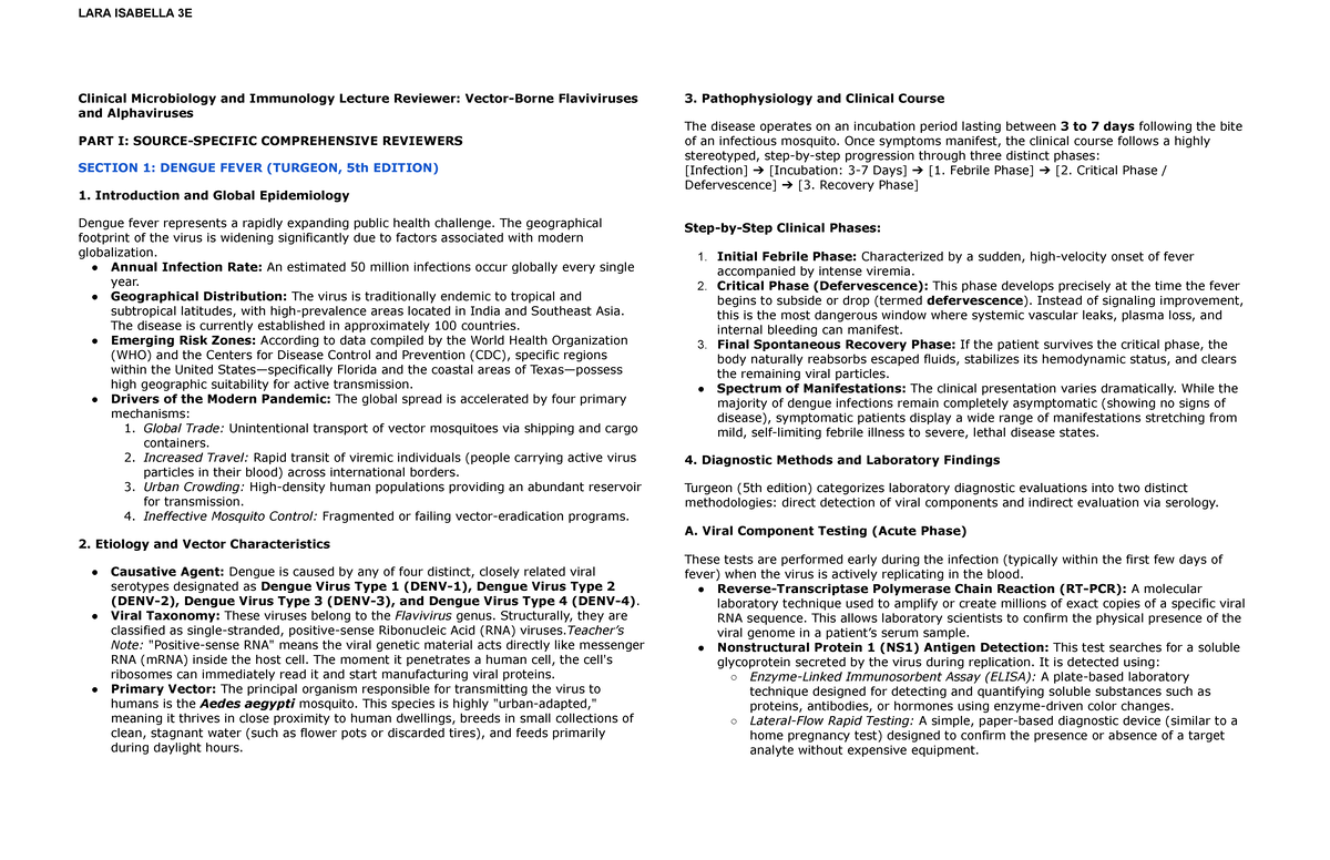LARA ISABELLA 3E Clinical Microbiology & Immunology Lecture Review ...