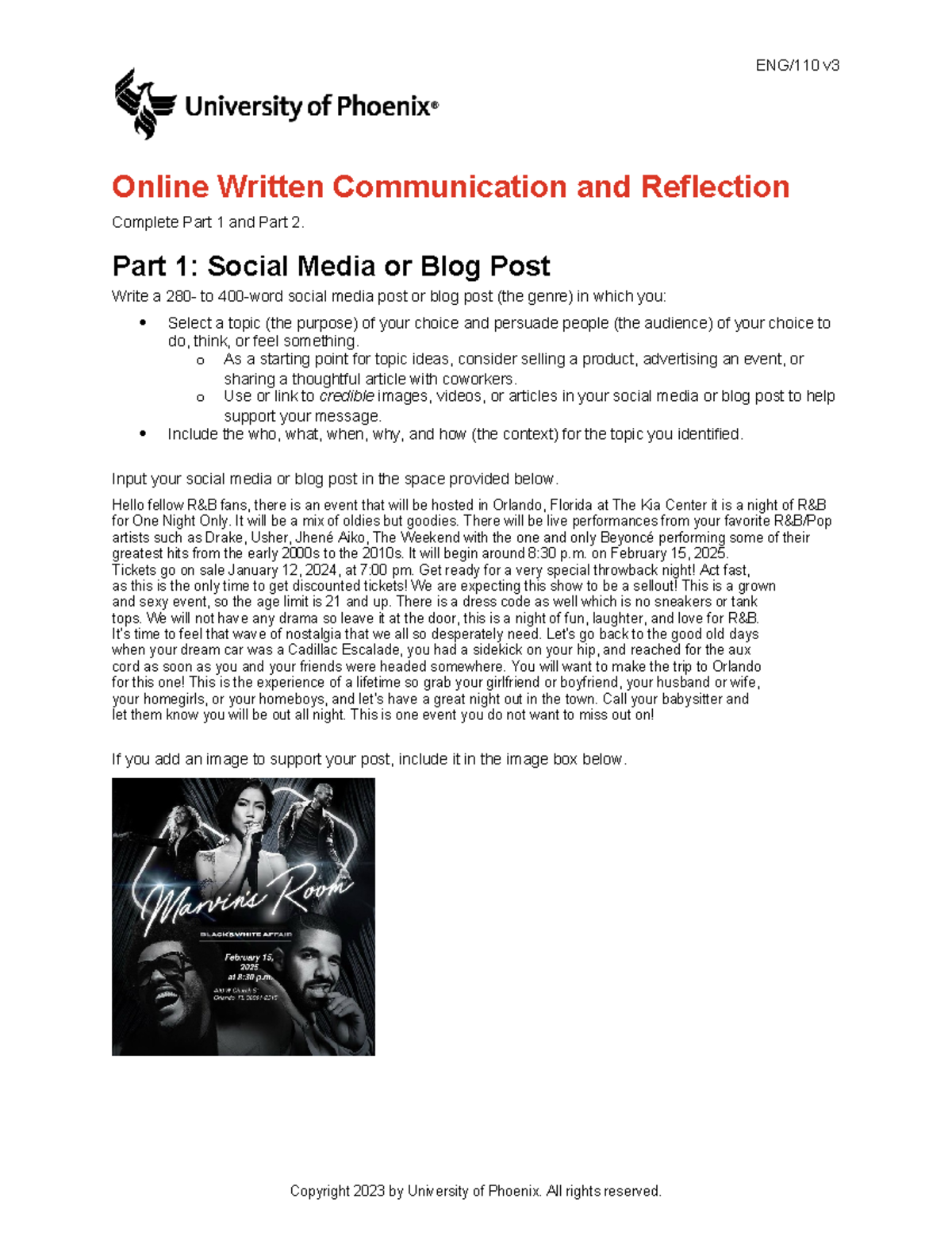 ENG/110 v3 Week 3 Online Written Communication & Reflection - Studocu