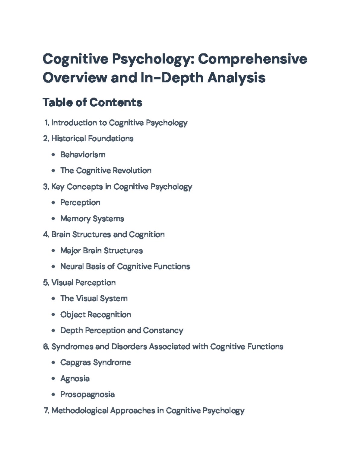 Cognitive Psychology: Comprehensive Overview and Key Concepts Analysis ...