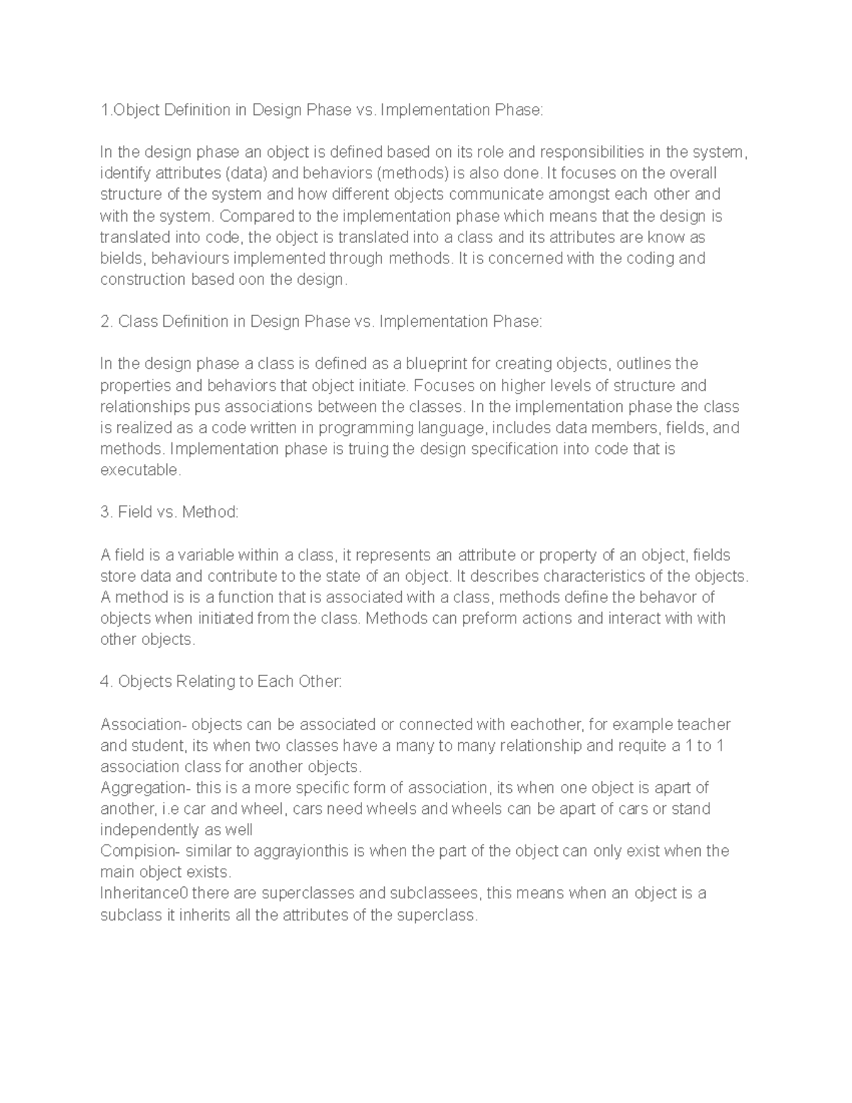 Lab - ITM: Object and Class Definitions in Design vs. Implementation ...