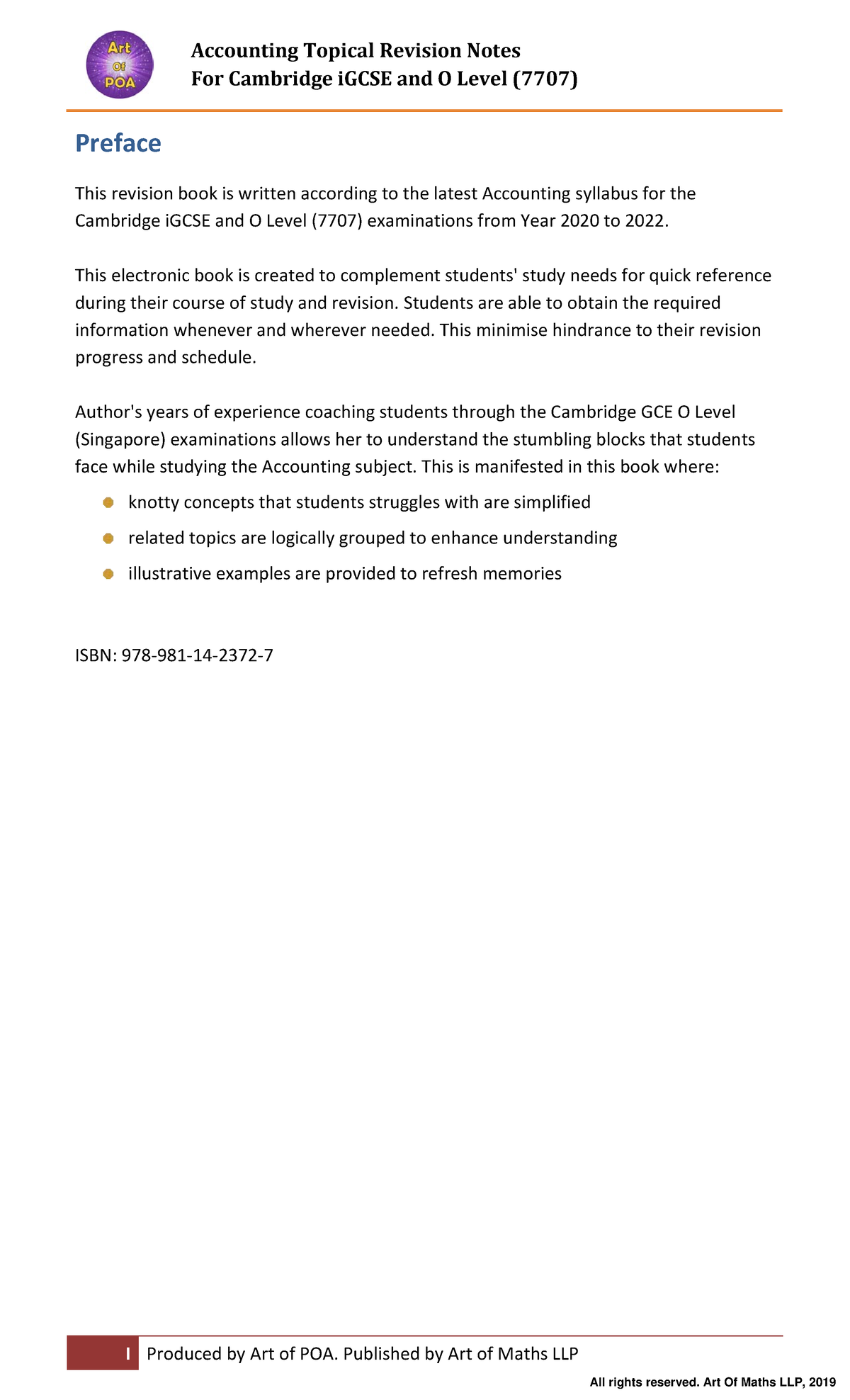 Cambridge iGCSE O Level (7707) Accounting Revision Notes - Studocu