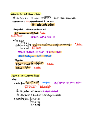 Quiz study guide ma261 - Quiz Study Guide MA 261 ∙ Fall 2023 Quizzes: - Quizzes are given weekly ...