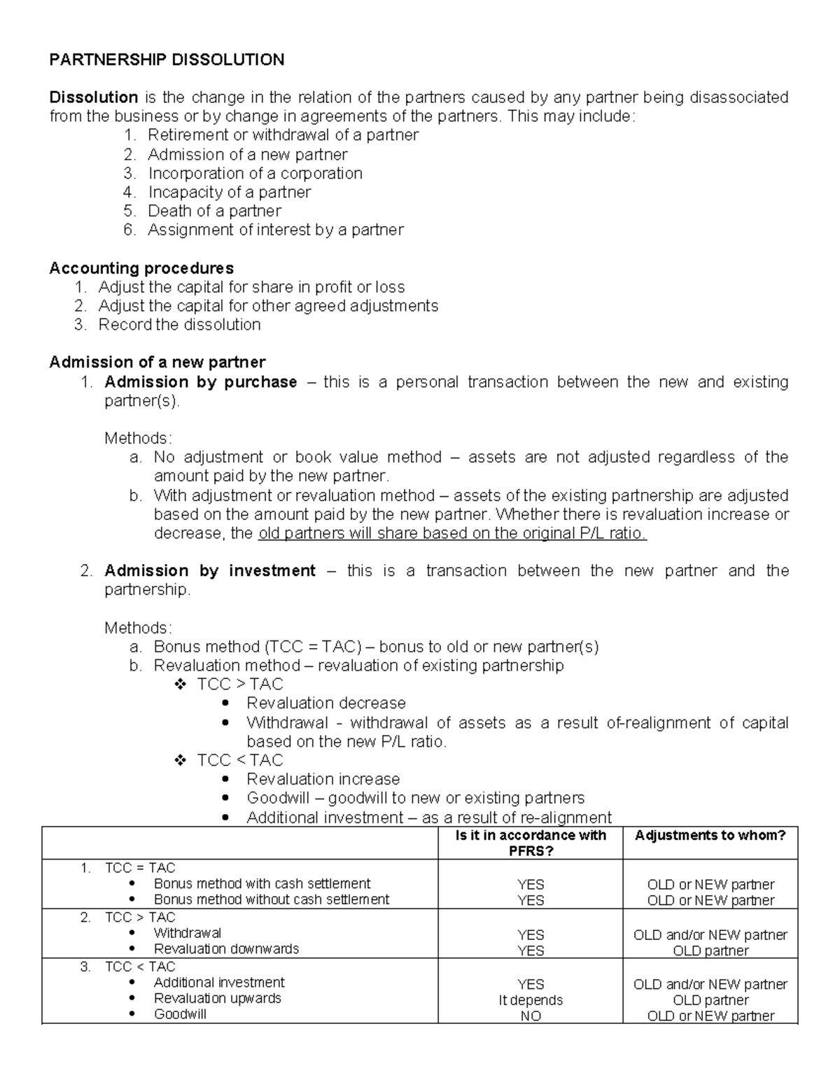 Partnership Dissolution: Key Concepts and Accounting Procedures - Studocu