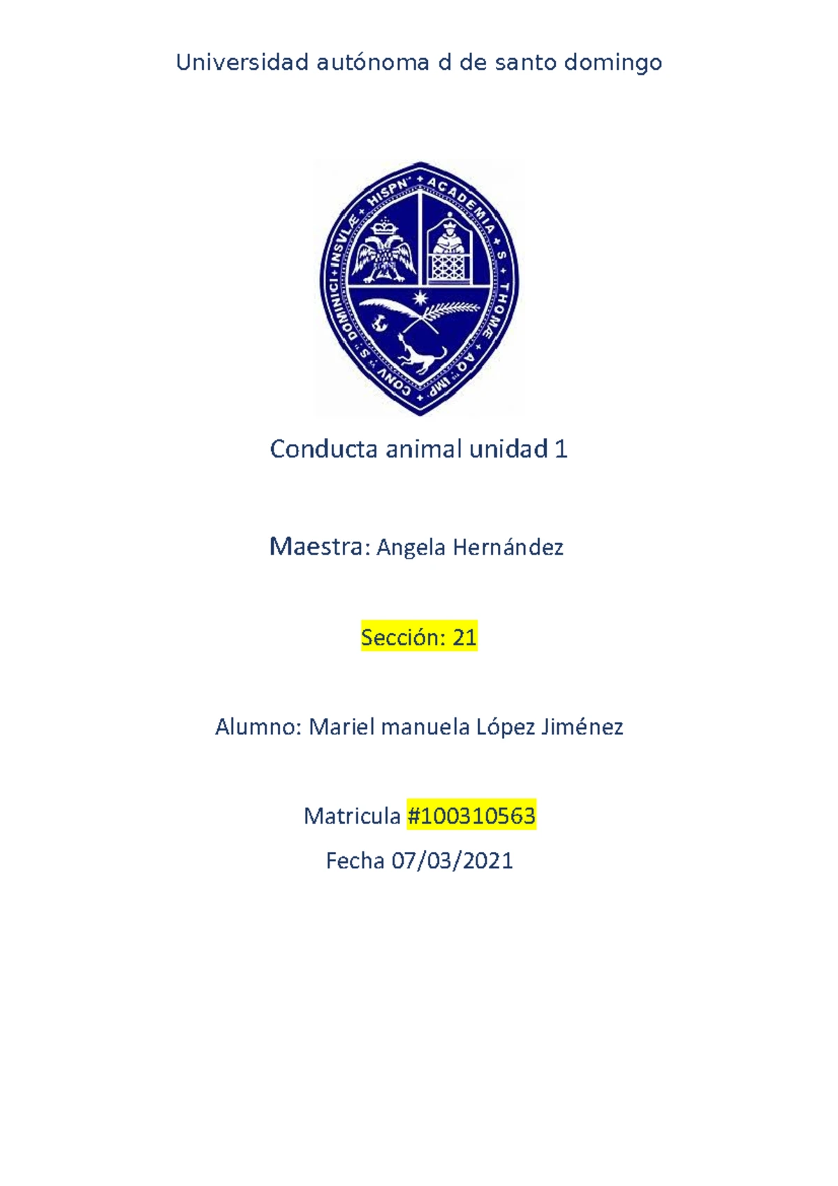 Conducta animal T 3 U 3 - Actividad 3 : observación de animales y ...